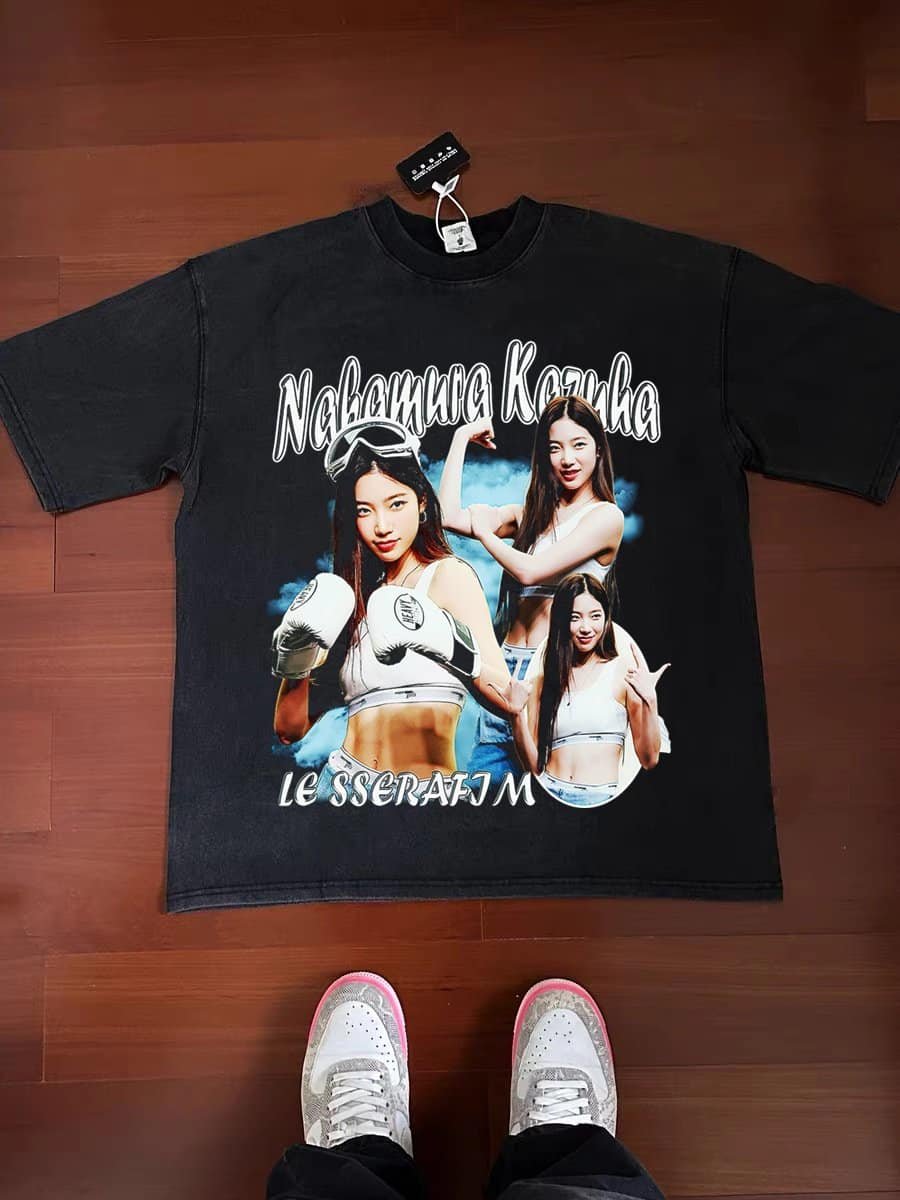 Le Sserafim Kazuha Graphic Tee | IDOL LOOKBOOK